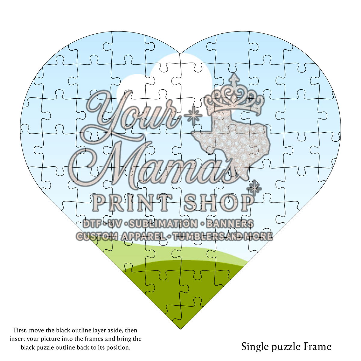 Editable Template Heart Puzzle – Mamas Print Shop