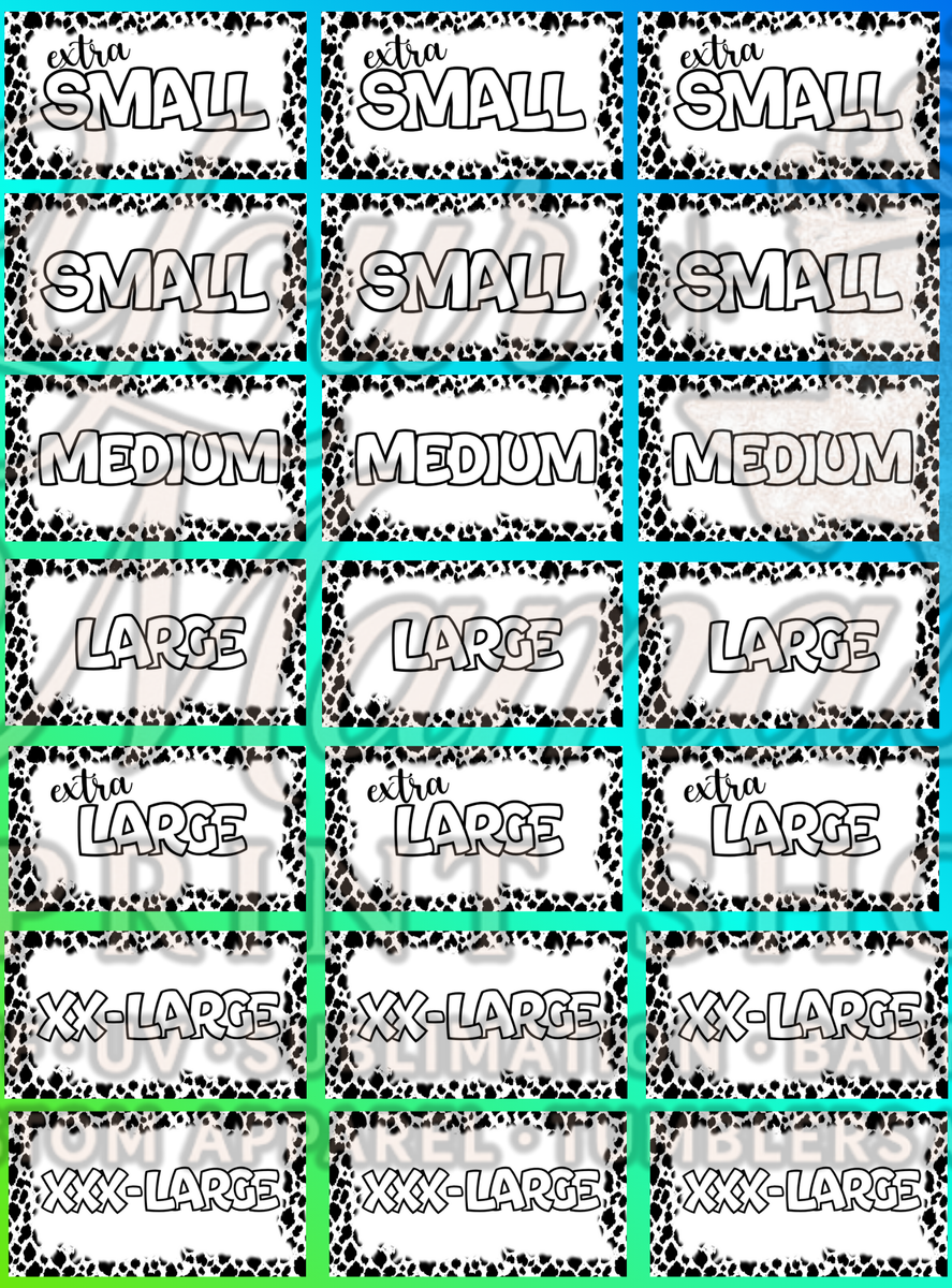 Printable Clothing Size Labels – Digital Download | XS–3XL Leopard Bor ...