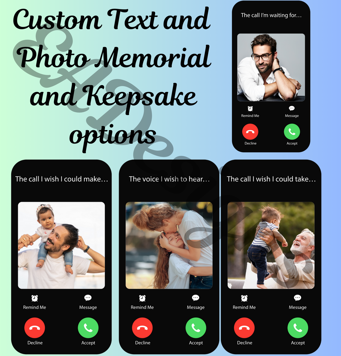 Customizable Memorial & Keepsake Call Screen Template – Mamas Print Shop